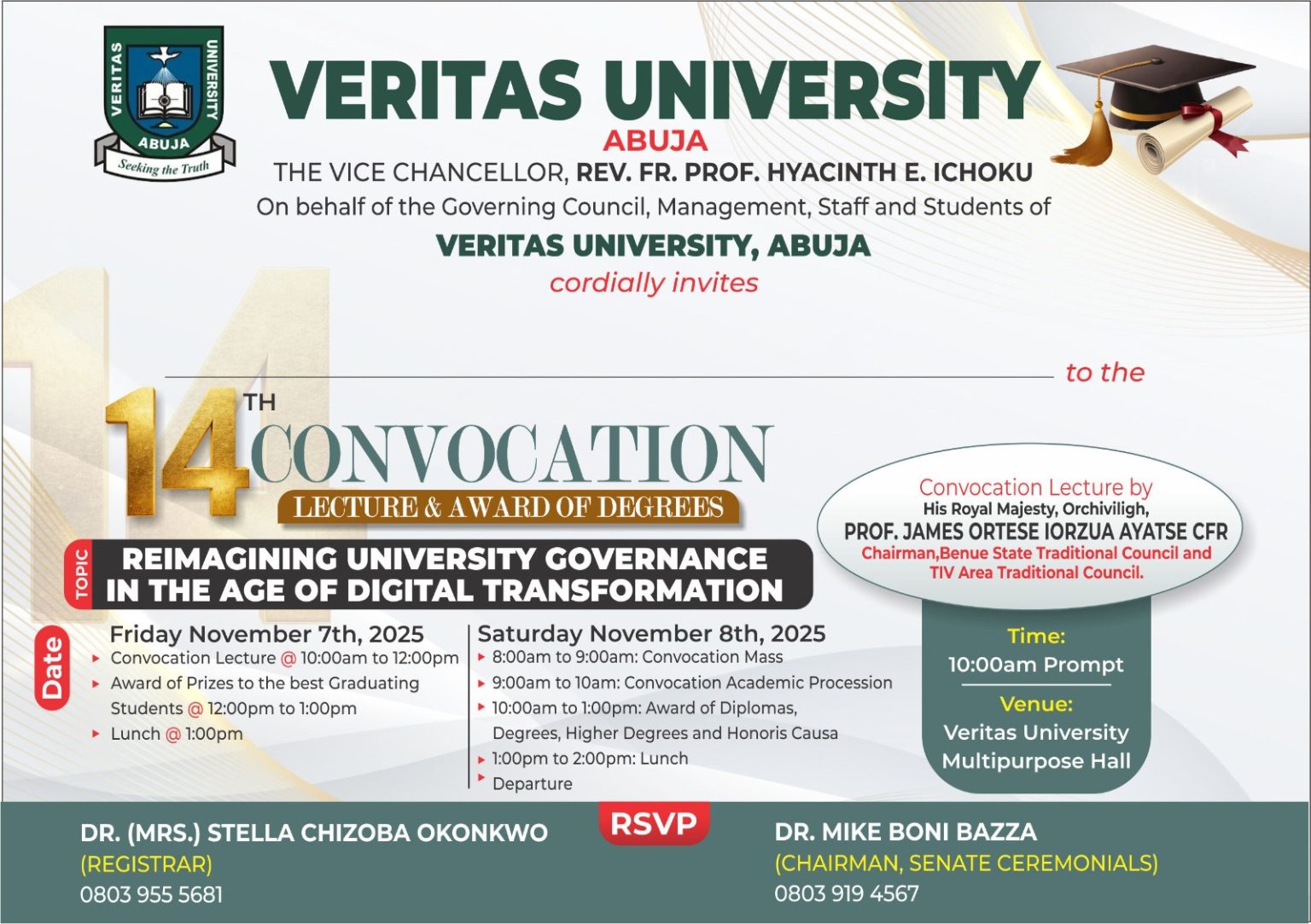 Veritas University Abuja Set for 14th Convocation – NIGERIA CATHOLIC ...